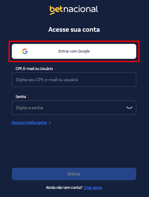 Como acessar com o Login Social (Google) ? – Central de Ajuda Betnacional